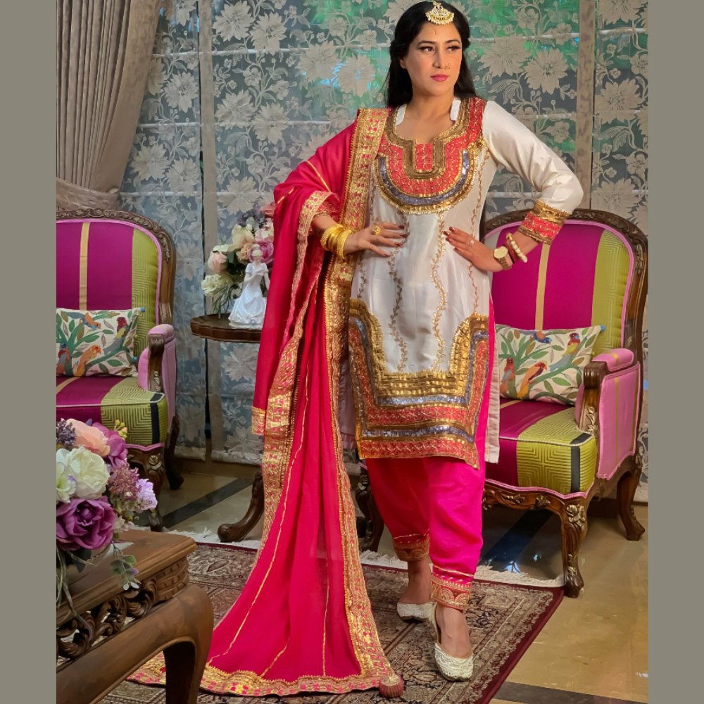 Shahi Dogri Suit Set with Dupatta – Kreate