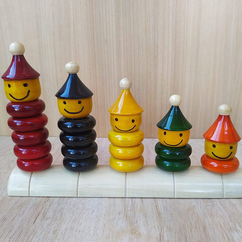 Channapatna Toys Wooden Rainbow Calculation Counting Stacker Math Toy ...
