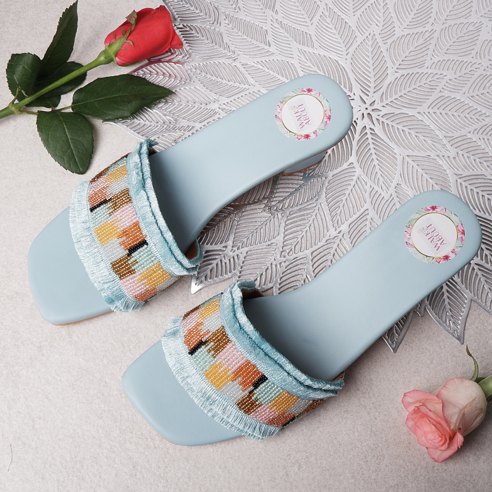 Hand-embroidered Back-open Sliders – Kreate