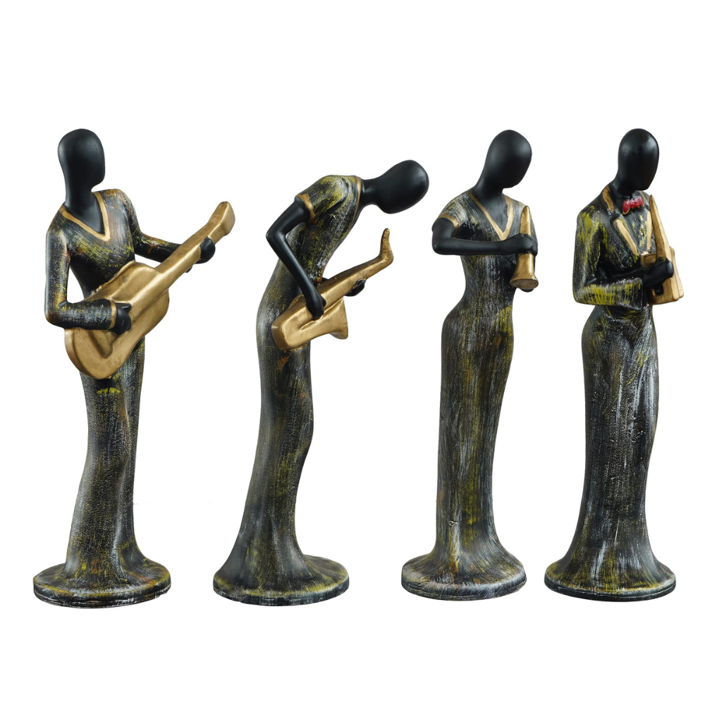 Musical Instrument Playing Statues Showpieces (Set of 4) – Kreate
