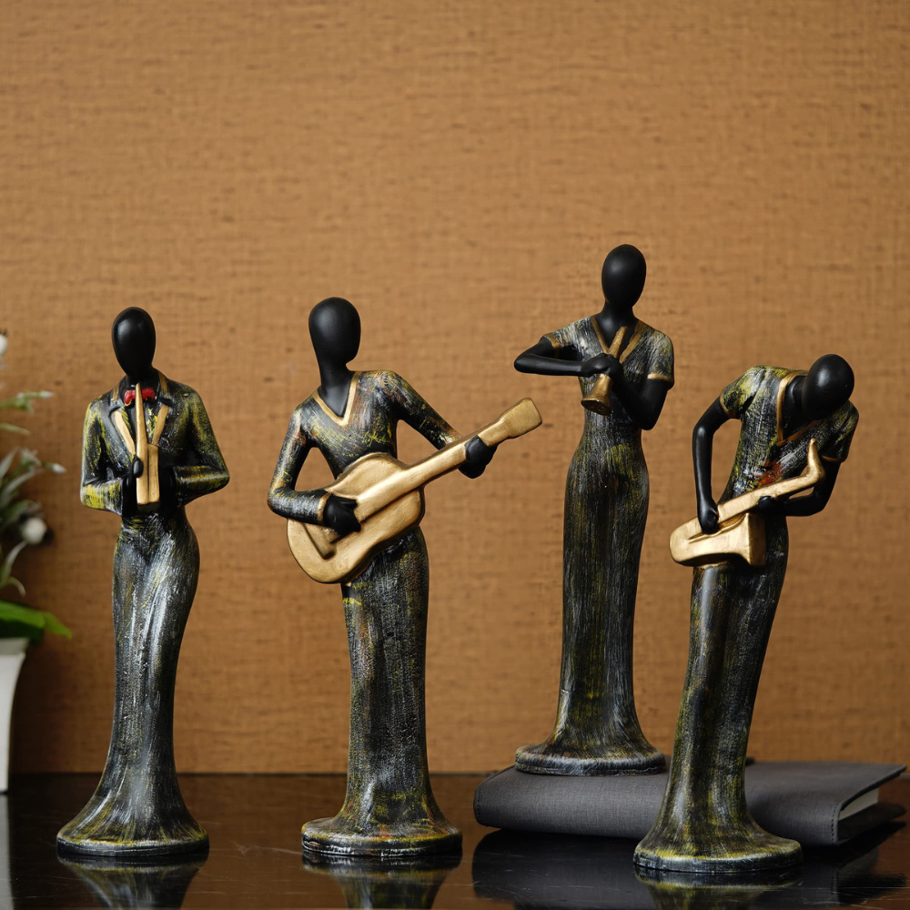 Musical Instrument Playing Statues Showpieces (Set of 4) – Kreate