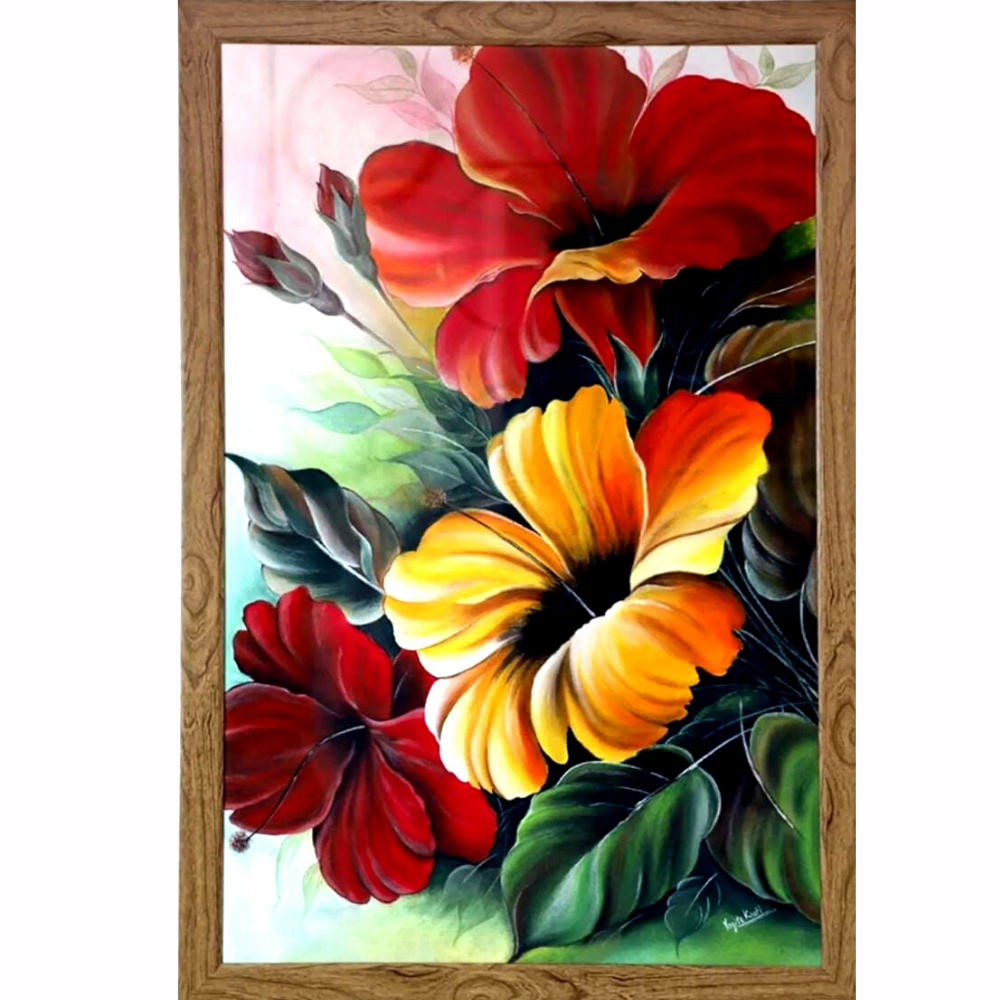 Floral canvas painting store