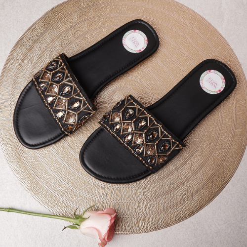 Hand-embroidered Back-open Sliders – Kreate